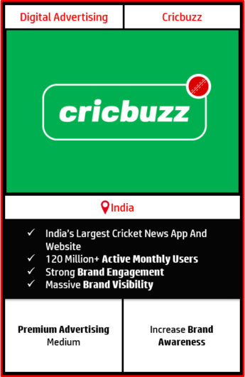 CricBuzz Advertising In India - Digital Advertising On Cricbuzz