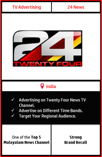 Advertising on Twenty Four News TV Channel - 24 News Television Advertising